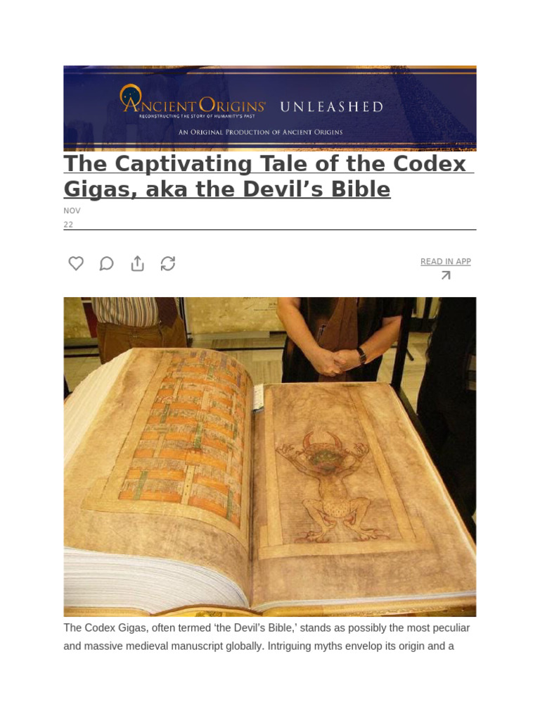 The Captivating Tale of The Codex Gigas | PDF | Individual Physical ...