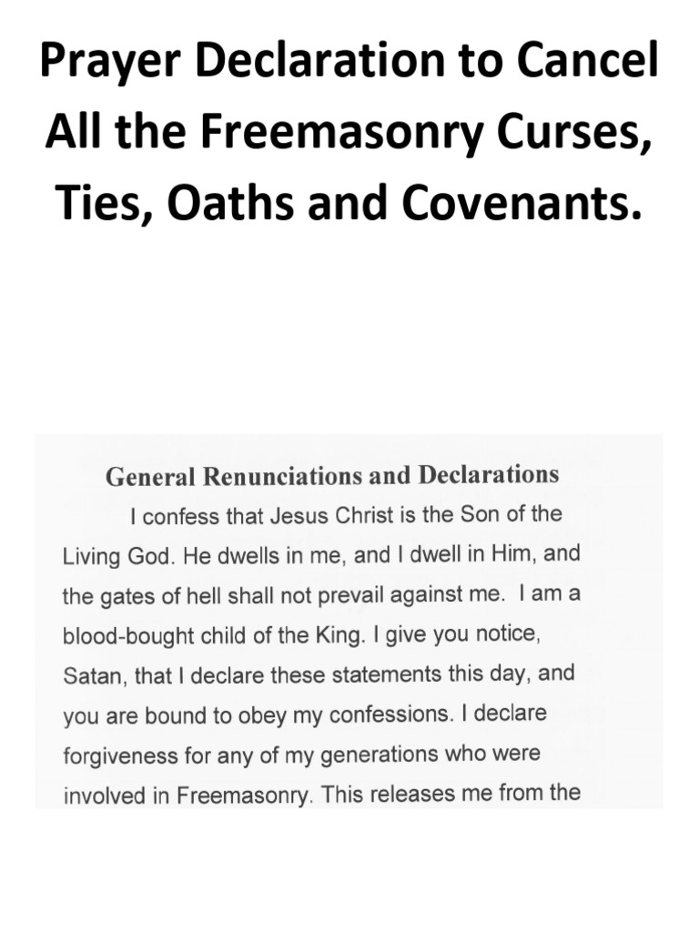 Declarations to Renounce Freemasonry Curses Oaths Ties and Covenants | PDF