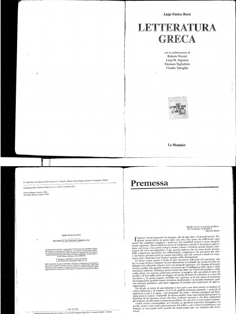 Rossi Letteratura Greca | PDF