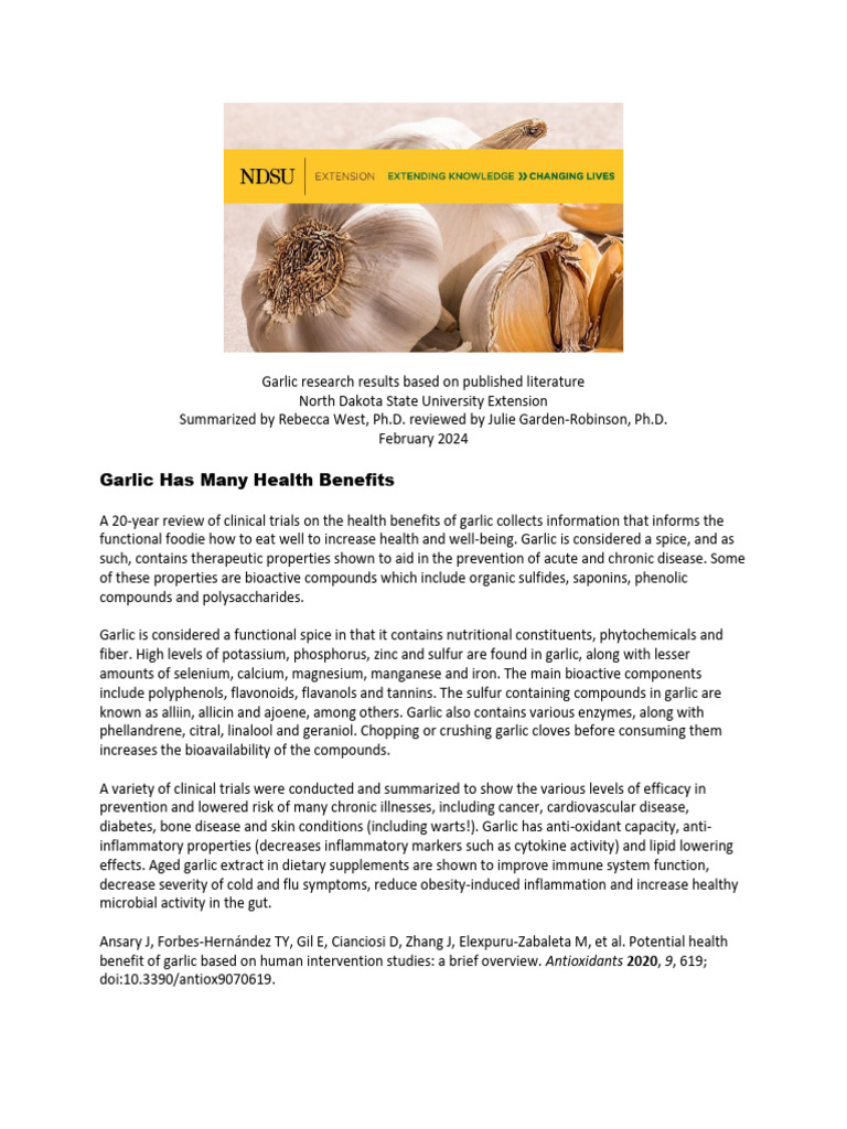 Garlic reference information_1 | PDF | Garlic | Virus