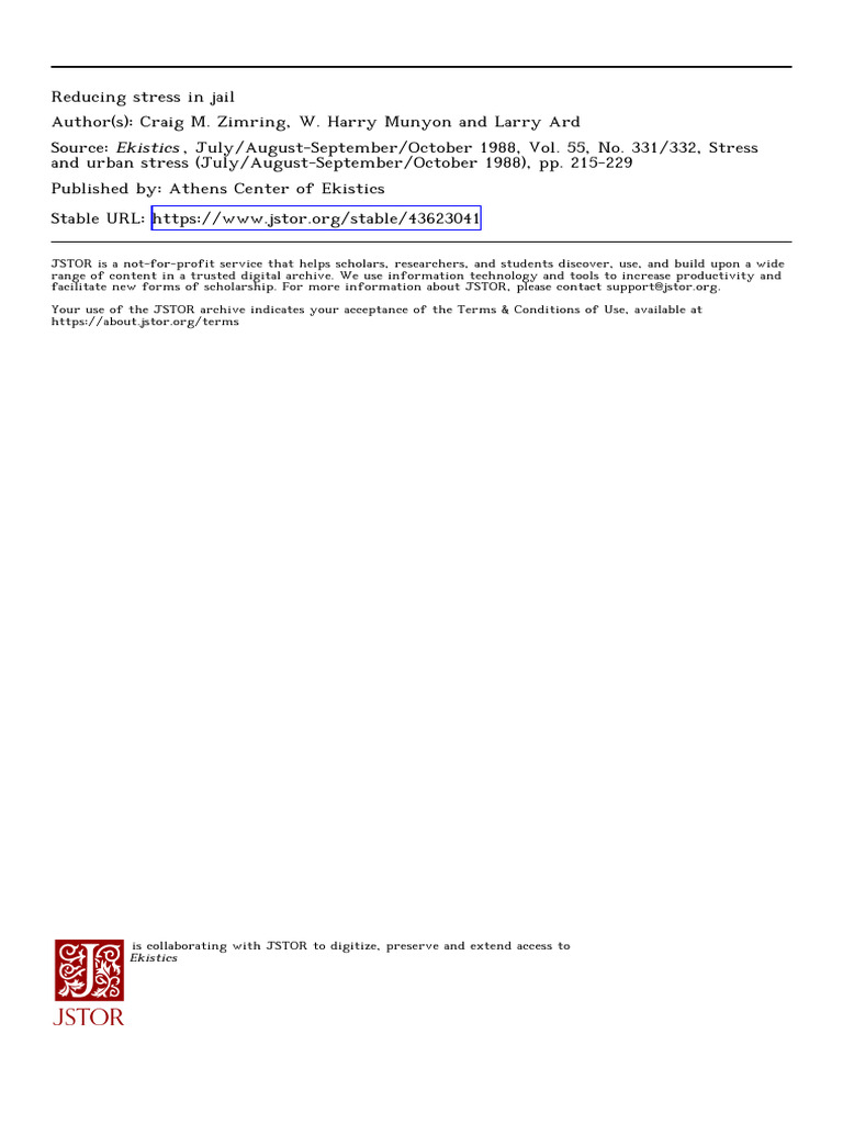 Stress Reduction Strategies in Jails | PDF | Prison | Incarceration In ...