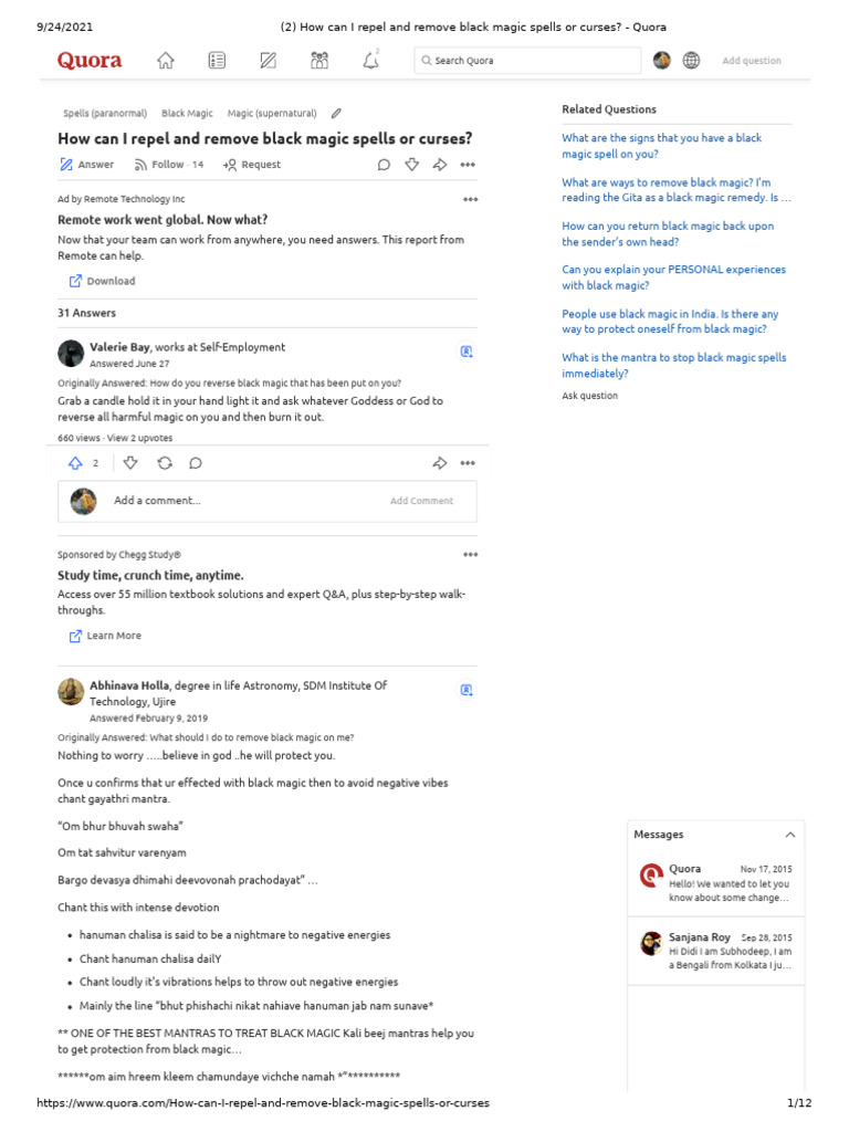 How Can I Repel and Remove Black Magic Spells or Curses - Quora | PDF ...