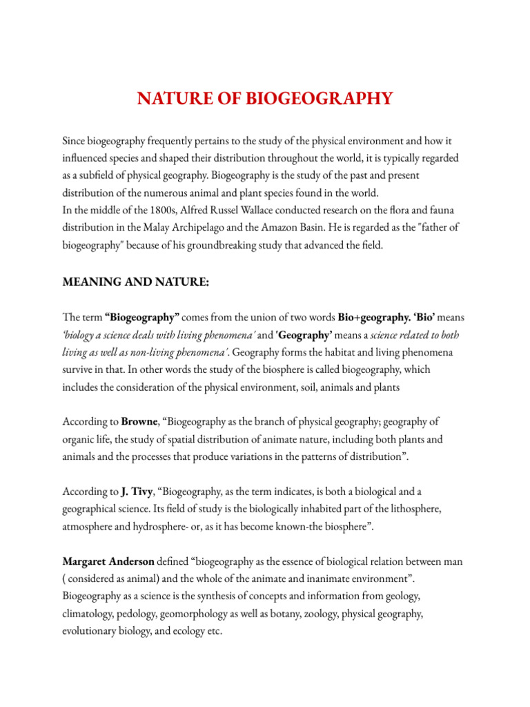 TUTORIAL EXERCISE (3) | PDF | Biogeography | Biodiversity