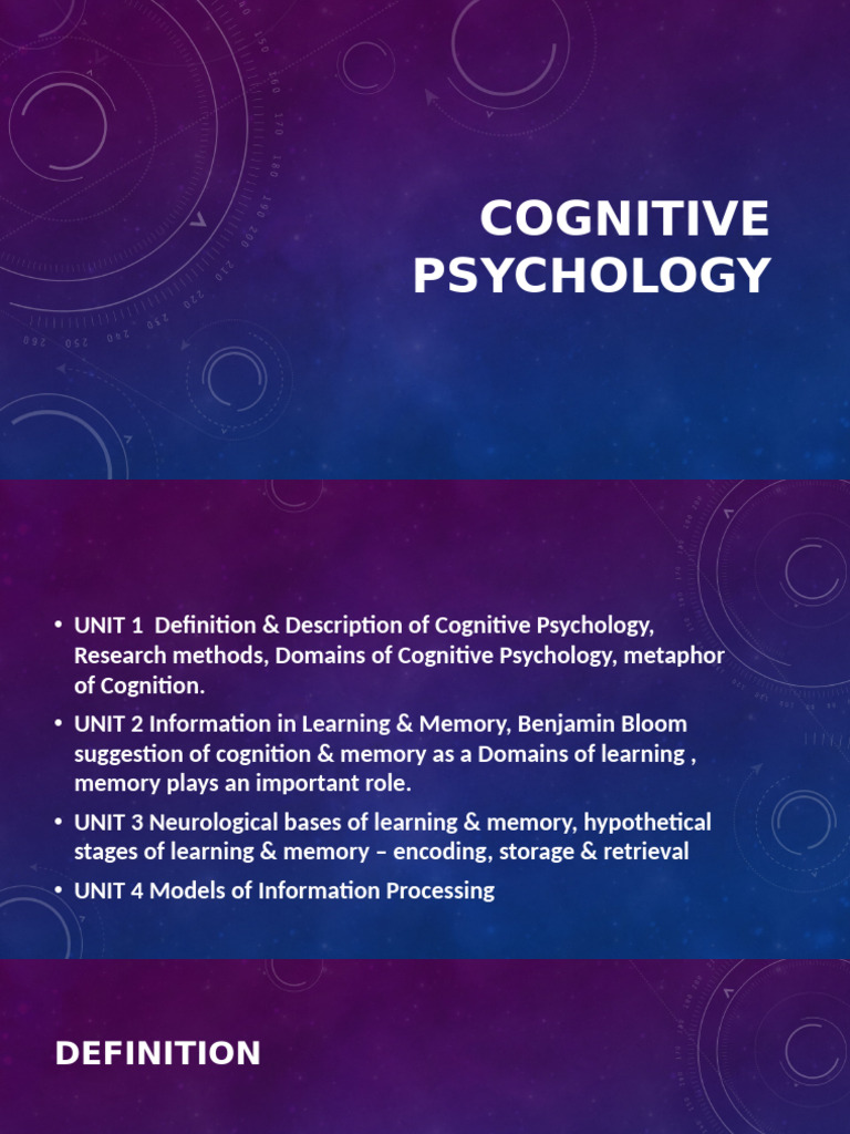 COGNITIVE PSYCHOLOGY | PDF | Memory | Cognition