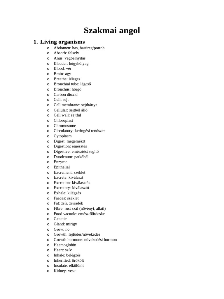 Szakmai Angol | PDF