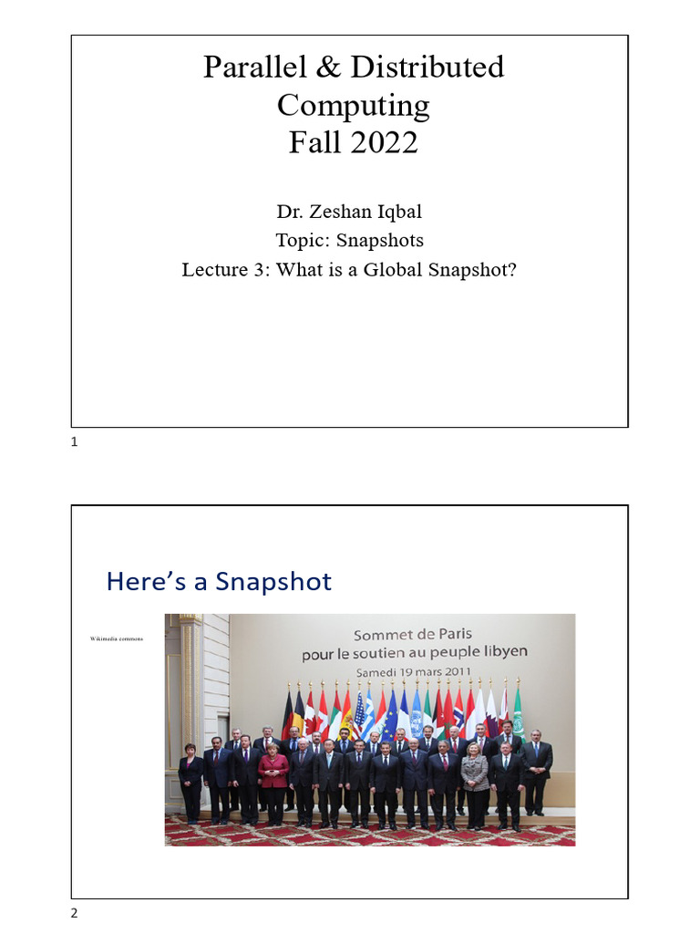 Lecture 3 Snapshot Algorithm Pdf Distributed Computing Computer Science 