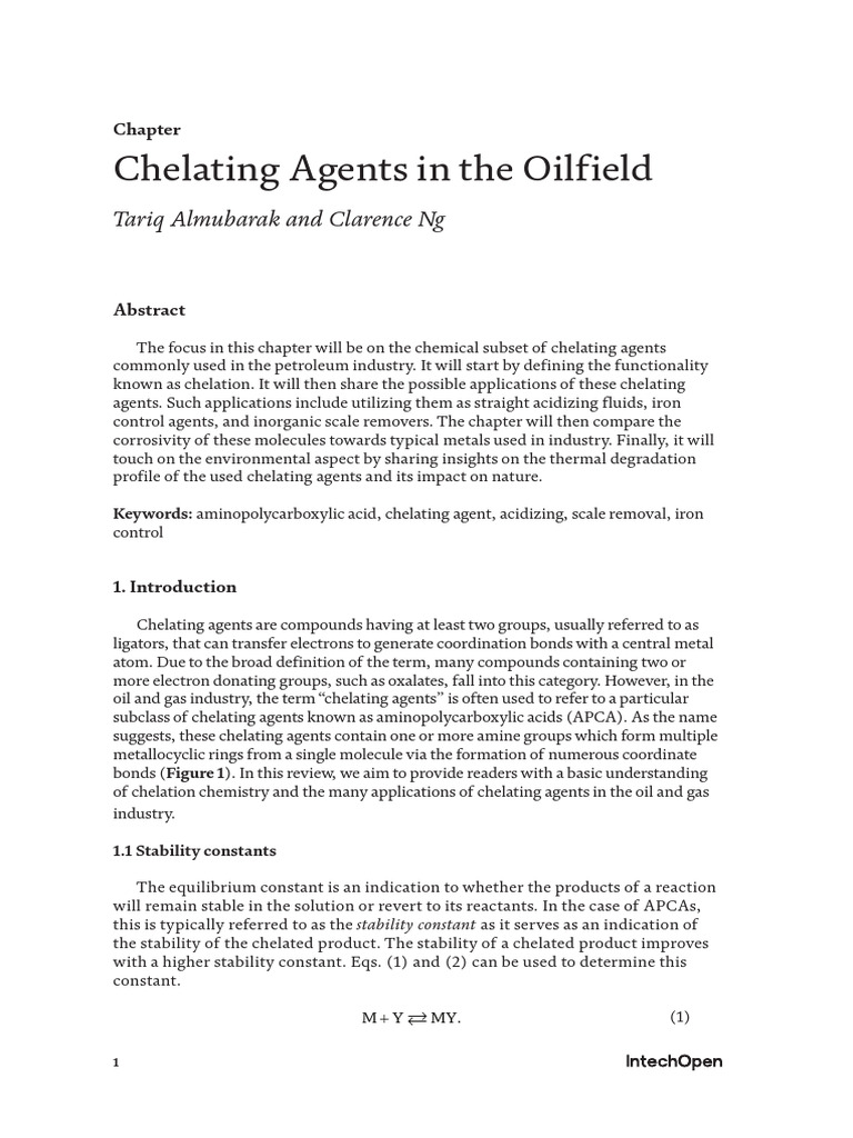 Chelating Agents in The Oilfield | PDF | Ethylenediaminetetraacetic ...