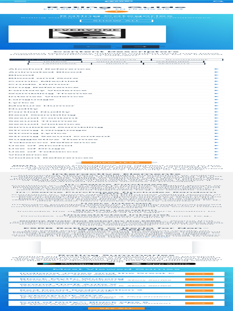 ESRB Ratings Guides, Categories, Content Descriptors | PDF