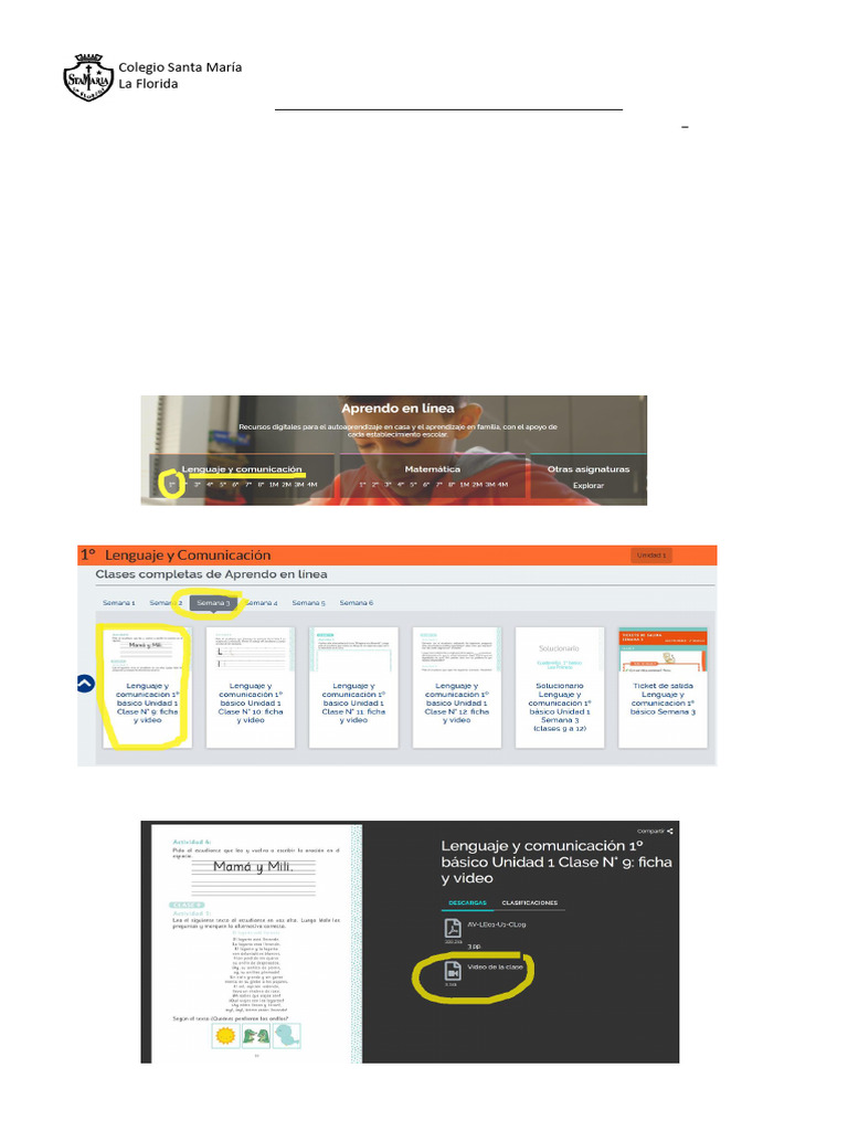 Guía de Videos Educativos 1° Básico | PDF