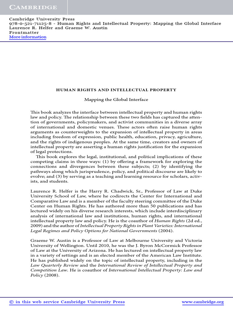 Human Rights and Intellectual Property | PDF | Trips Agreement ...
