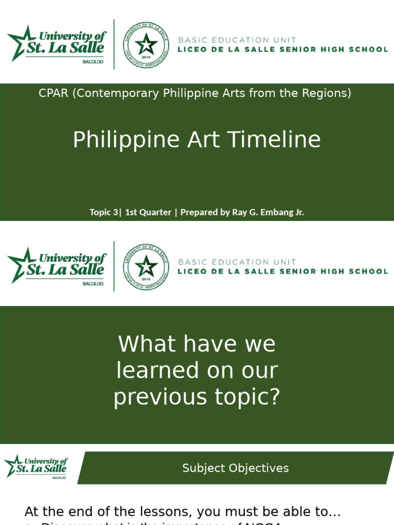 Philippine Art Timeline Overview | PDF | Philippines
