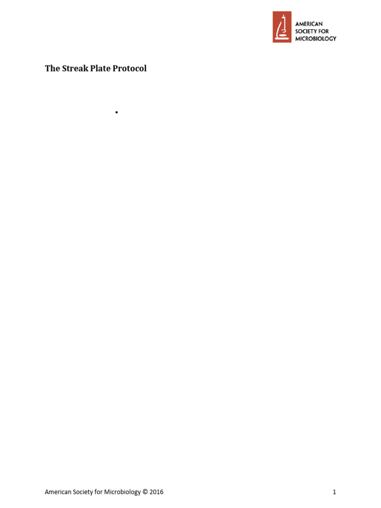 Incubation Guidelines for Streak Plates | PDF | Microbiology