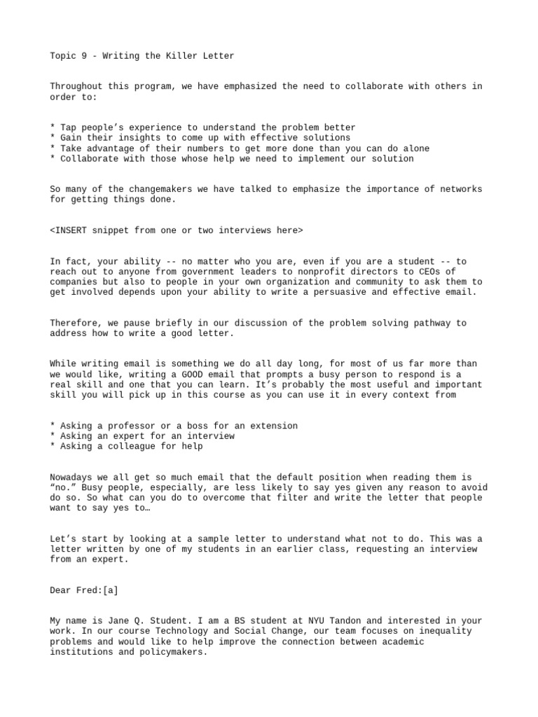 Solving Public Problems - Topic 9 - Module 1 - Writing the Killer ...
