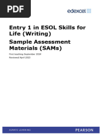 ESOL Level 1 Writing Sample Exam | PDF | English As A Second Or Foreign ...