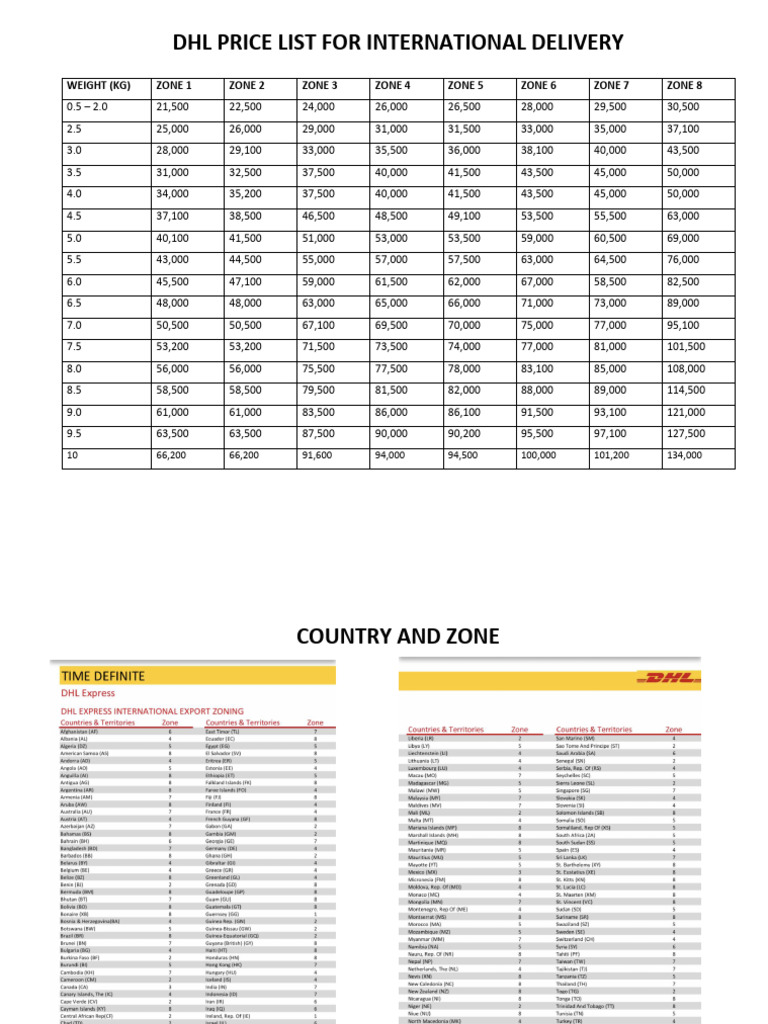 DHL Price List and Terminal1 | PDF | Nigeria