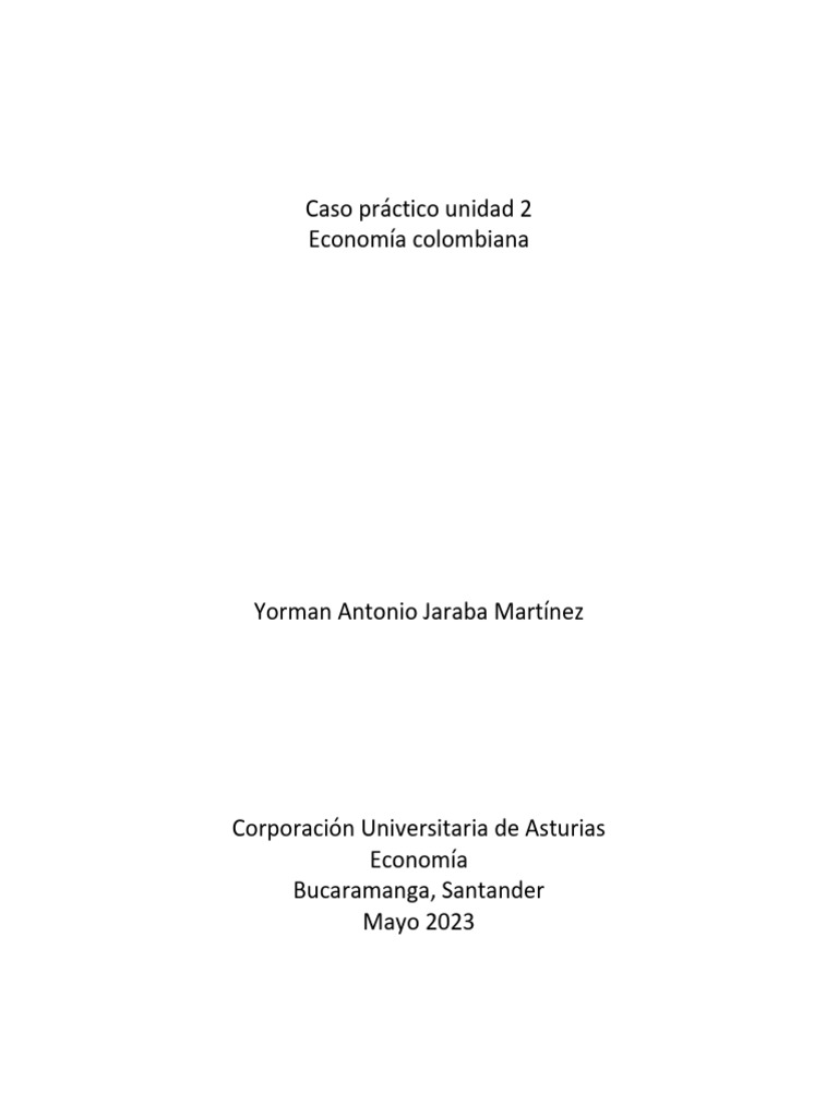 Economia Colombiana Caso Practico U2 | PDF