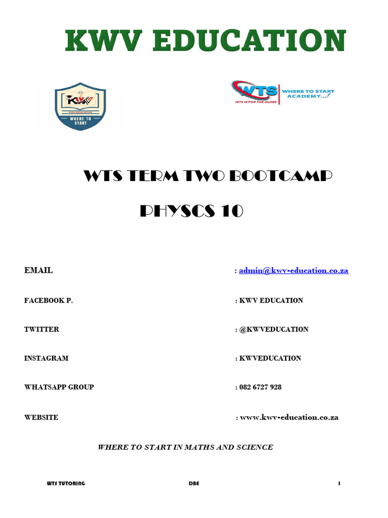 KWV 10 Physcs T02 Camp | PDF