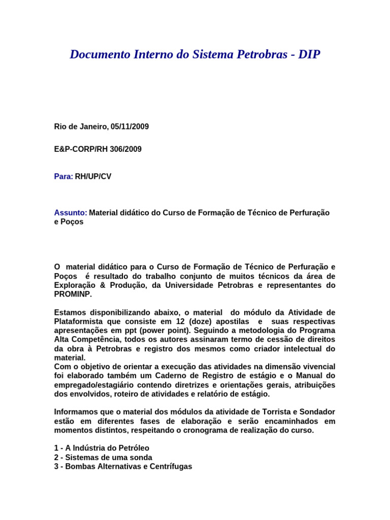 Documento Interno Do Sistema Petrobras | PDF