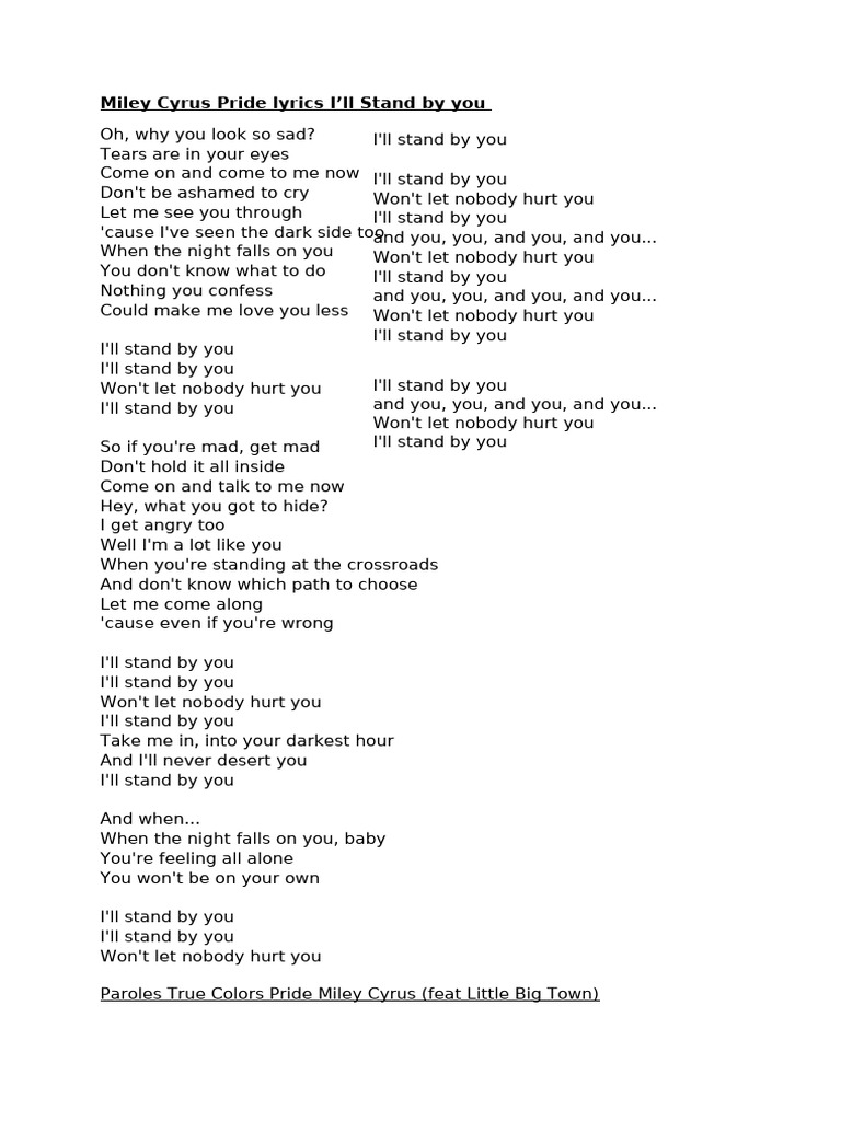 Miley Cyrus Pride Lyrics | PDF