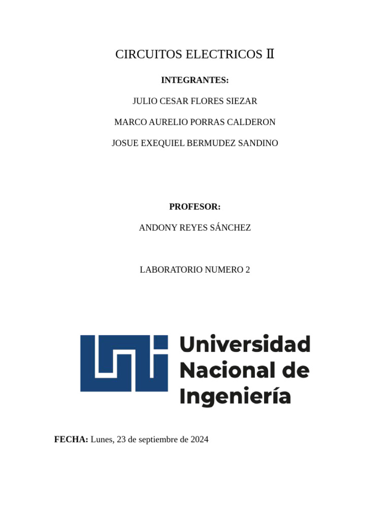 LABORATORIO NUMERO 2 DE CIRCUITOS ELECTRICOS | PDF | Laboratorios | Resistencia Eléctrica y ...