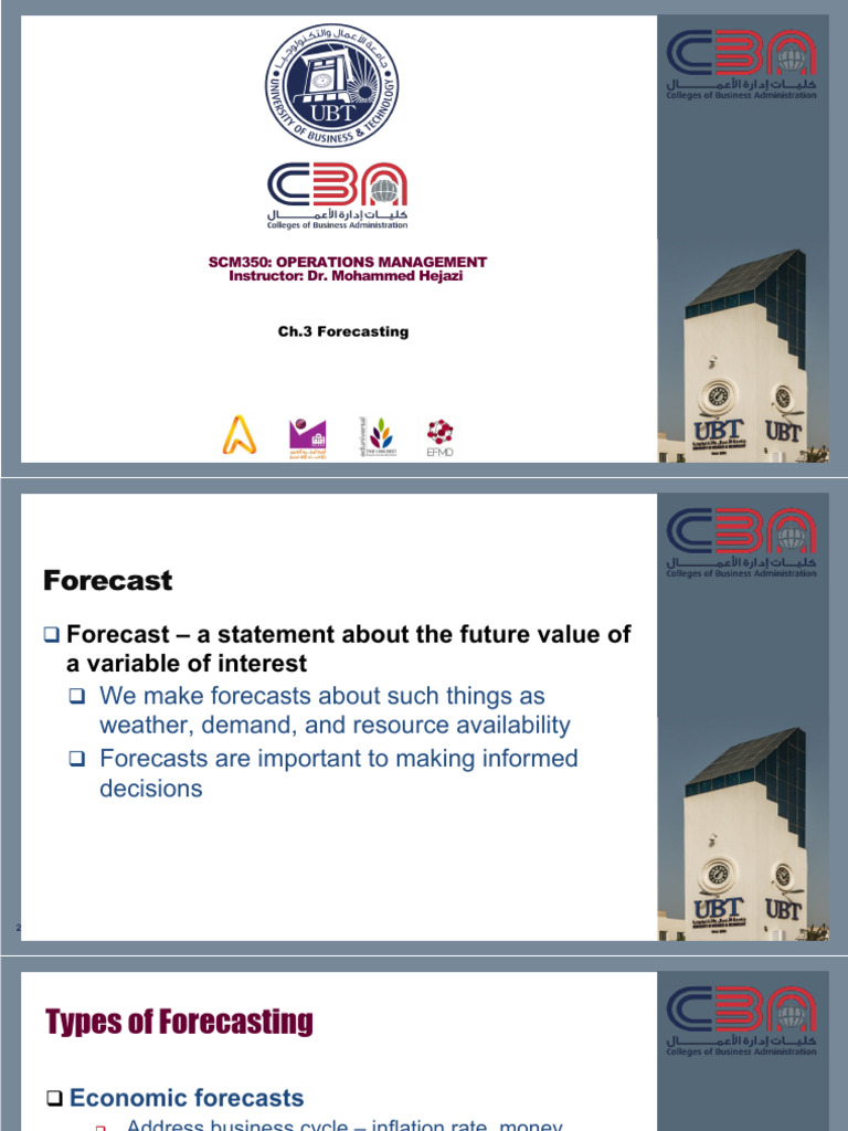 SCM350Ch.3Forecasting CBA | PDF | Forecasting | Moving Average