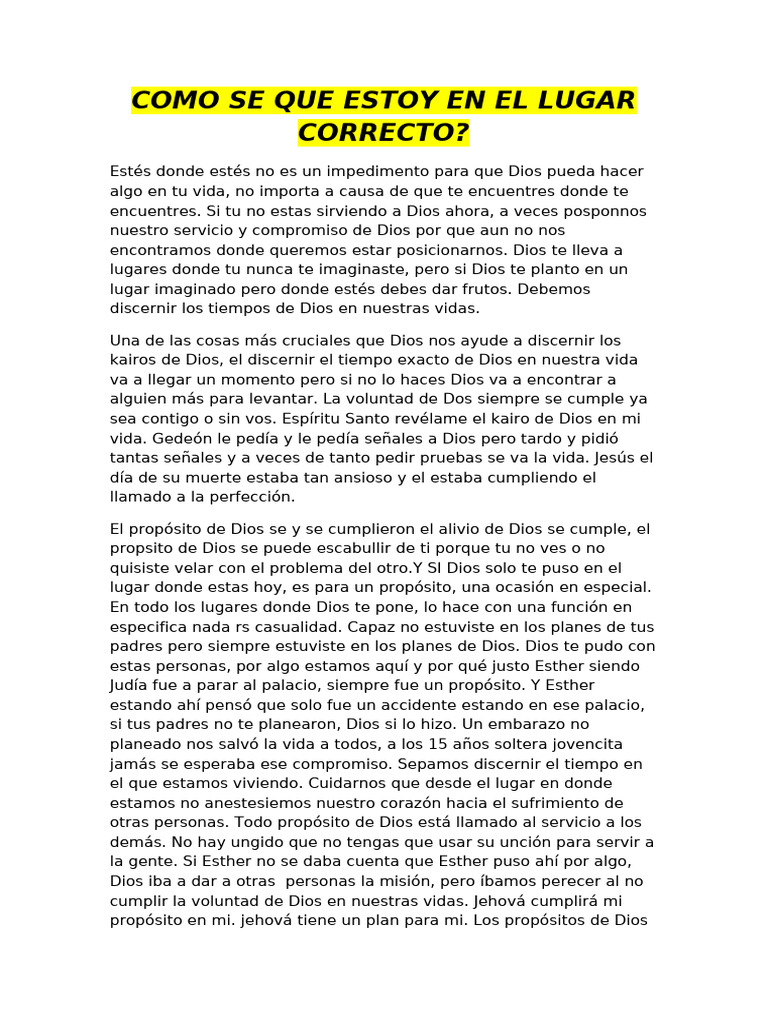 Como Se Que Estoy en El Lugar Correcto | PDF | Dios | Mente