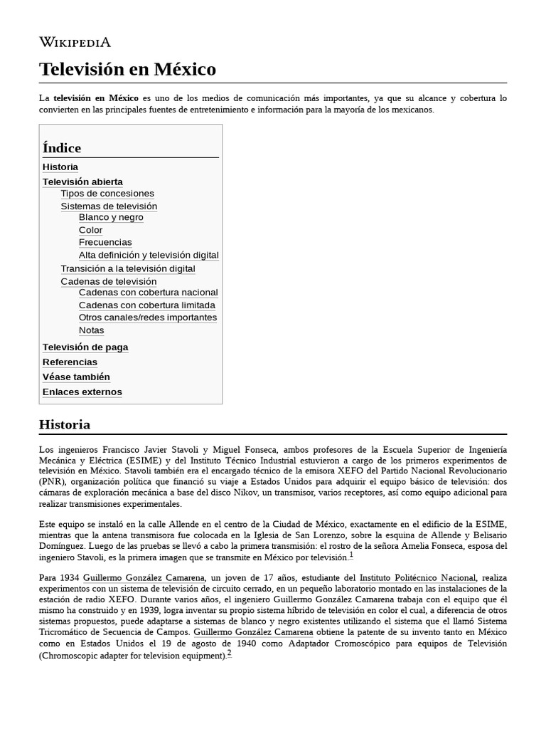 Historia de la Televisión en México | PDF | Televisión | Radiodifusión