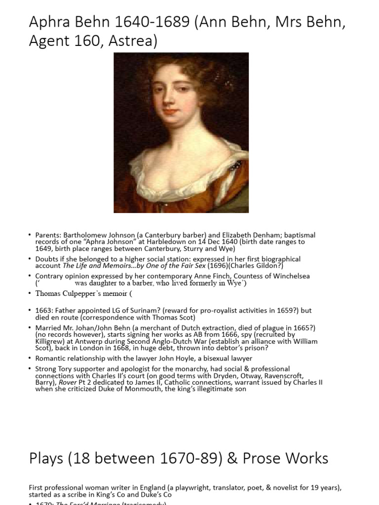 Aphra Behn | PDF | Aphra Behn