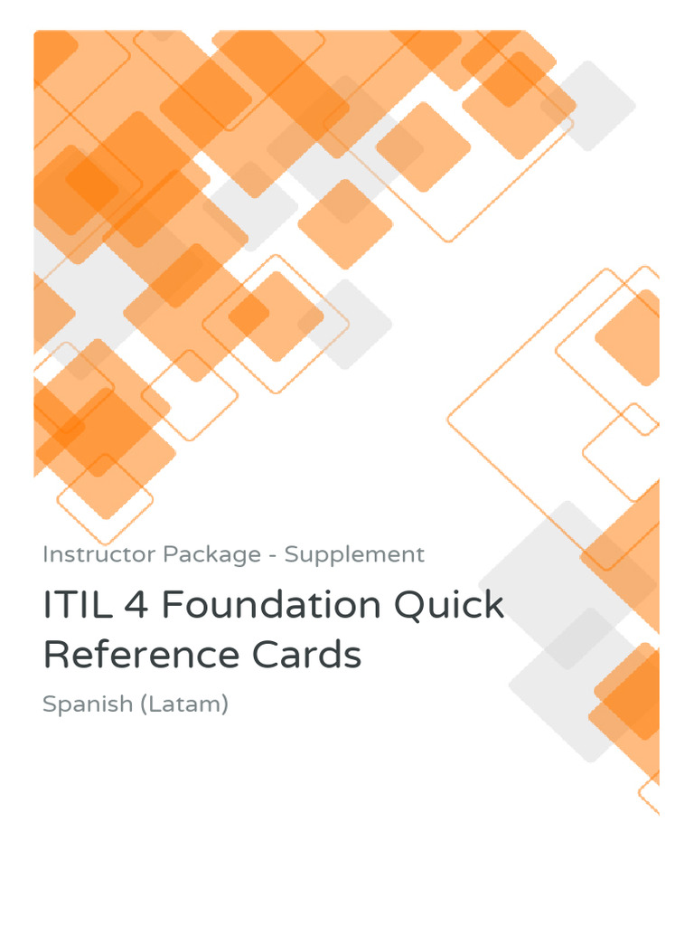 A04 - ITIL 4 Foundation Quick Reference Cards - SPANISH | PDF | Itil ...