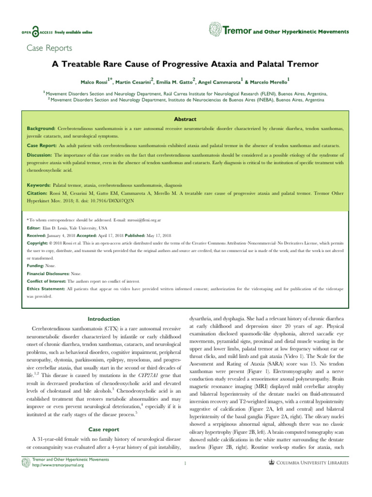 A Treatable Rare Cause of Progressive Ataxia and P | PDF | Human ...