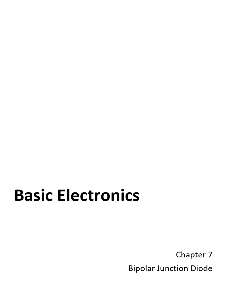 Chapter 7 - Bipolar Junction Diode | PDF | P–N Junction | Diode
