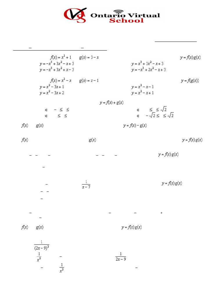 Unit 4 Practice Test | PDF | Function (Mathematics) | Algebra
