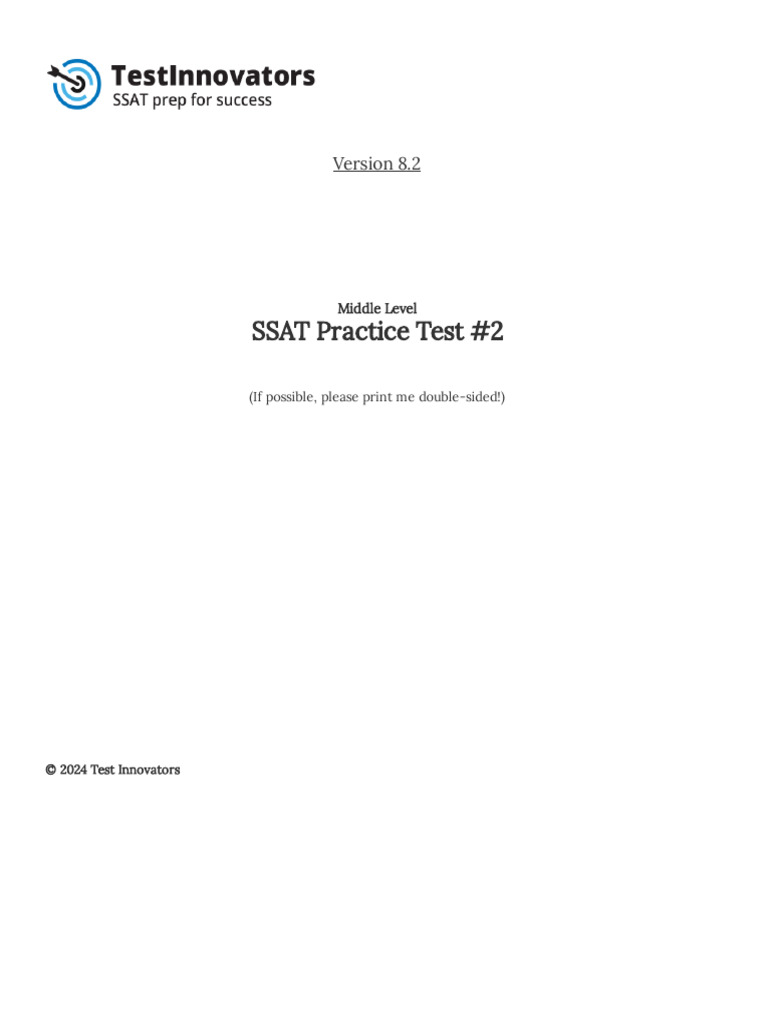 SSAT MiddleTest2 | PDF