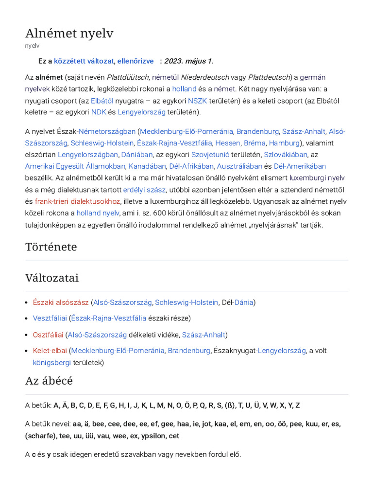 Alnémet Nyelv | PDF