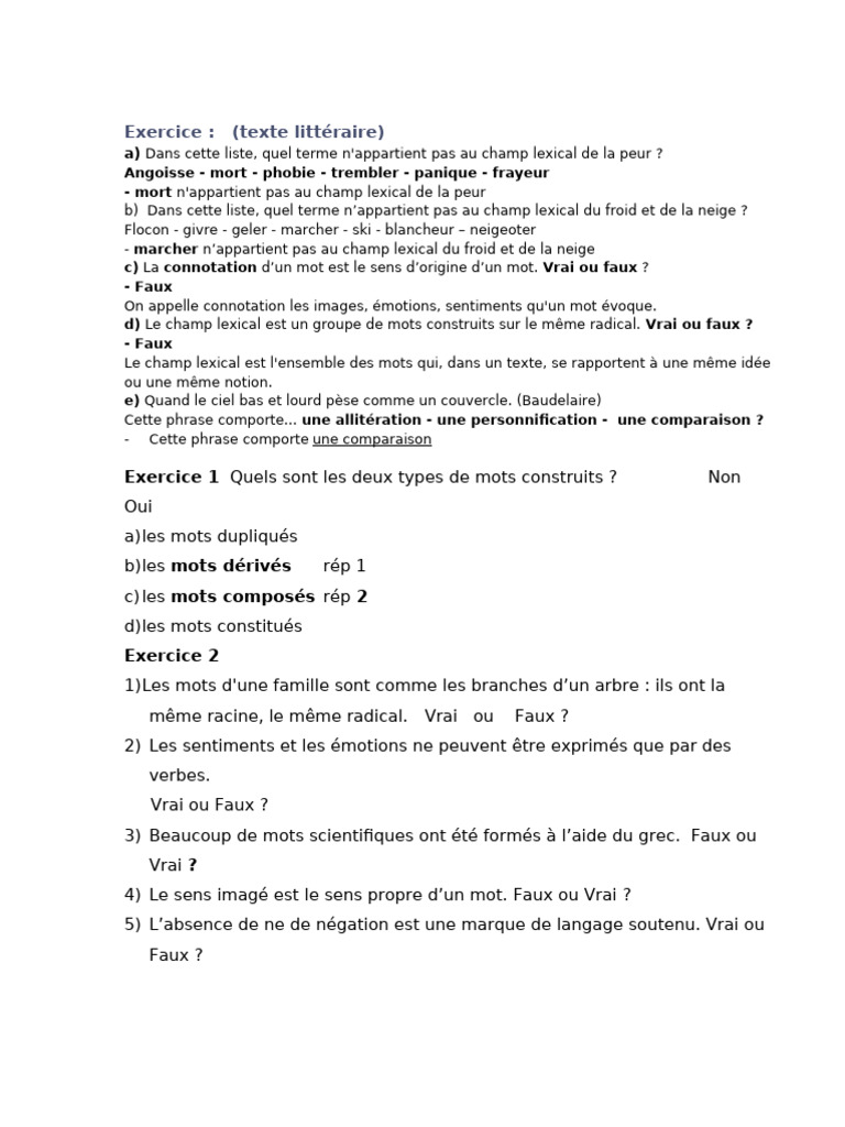 Exercices sur les registres de langue | PDF | Lexique | Sémiotique