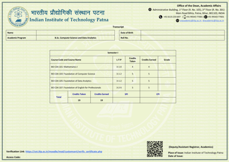 CSDA Autumn 2024 - Semester-I Transcript | PDF