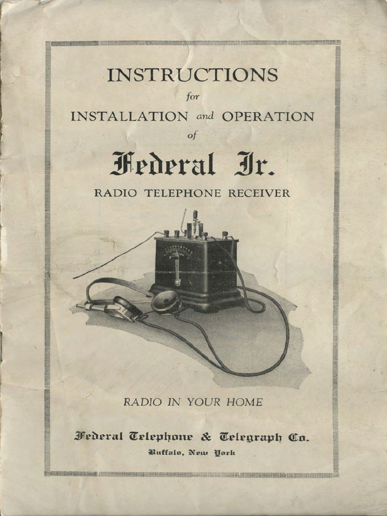 Federal - Jr-Instructions-1920's | PDF