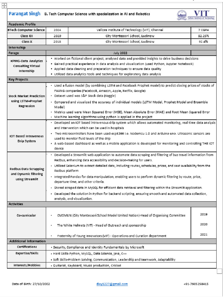 Resume Ps | PDF
