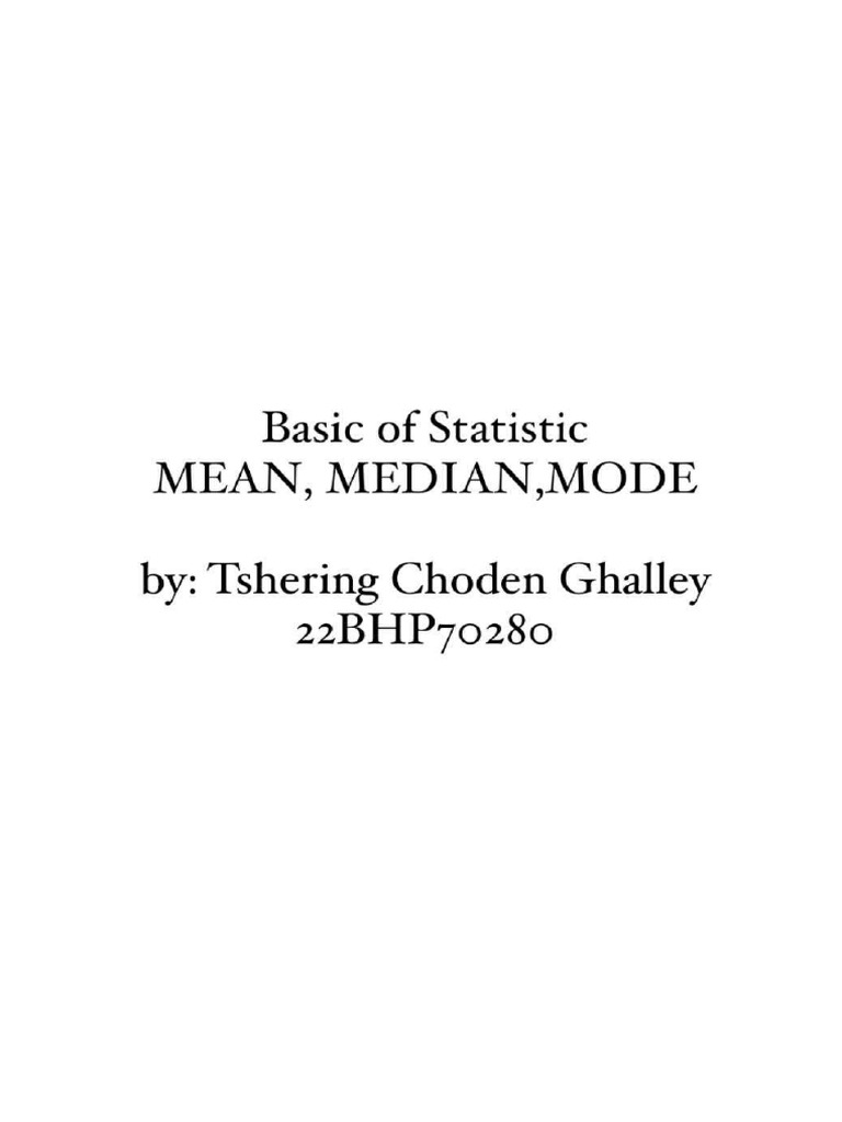 Basic of Statistic | PDF