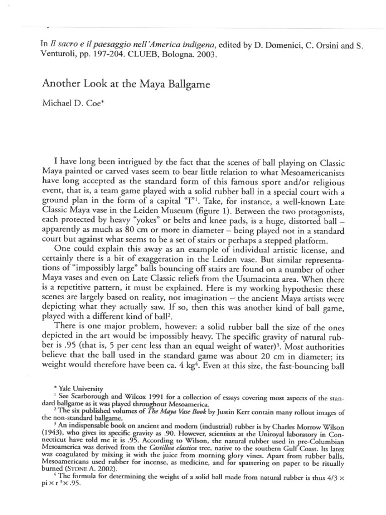 Another Look at The Maya Ballgame | PDF