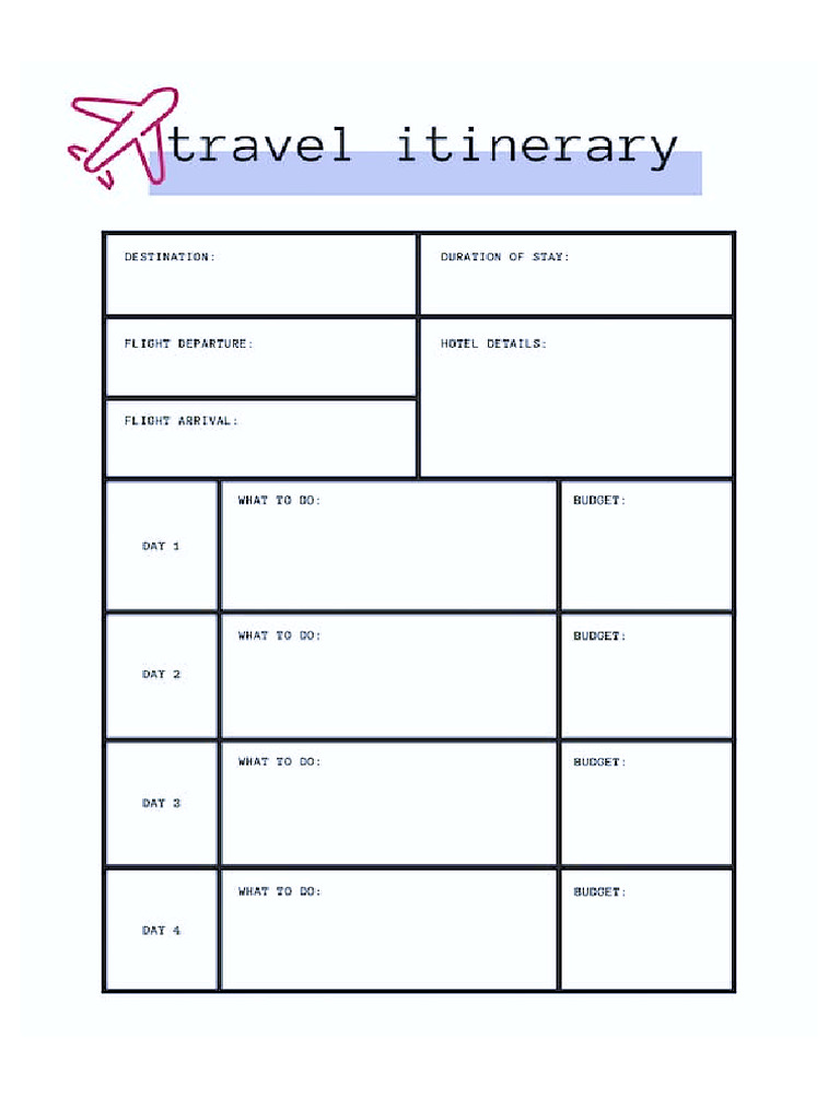 A Vacation Plan. | PDF