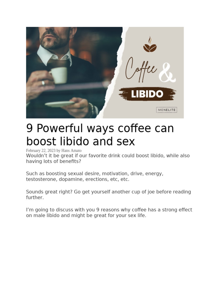 9 Powerful Ways Coffee Can Boost Libido and Sex | PDF | Caffeine