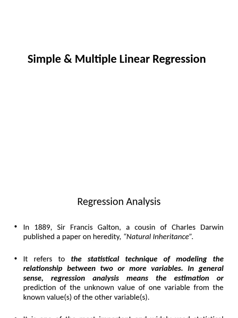 Simple and Multiple Regression | PDF | Regression Analysis | Errors And Residuals