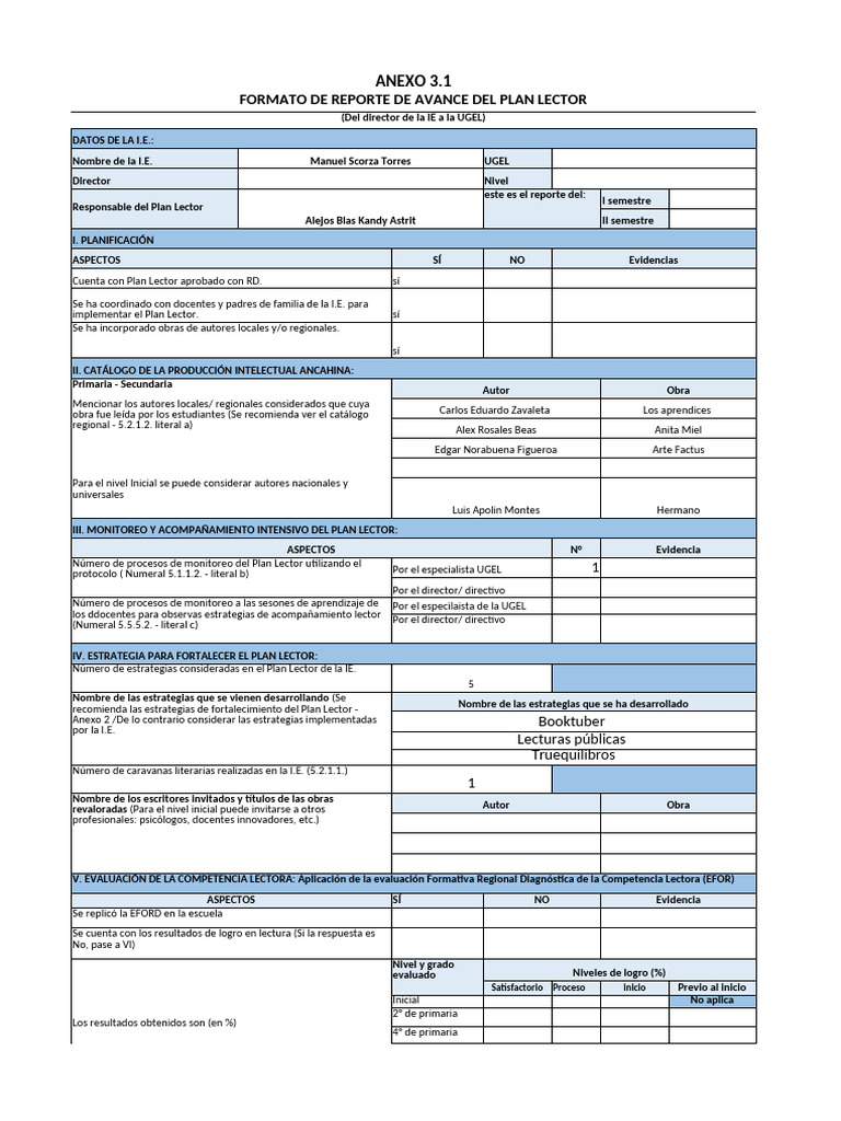 Anexo 3.1 Reporte de Avance de Pl (2) | PDF | Aprendizaje