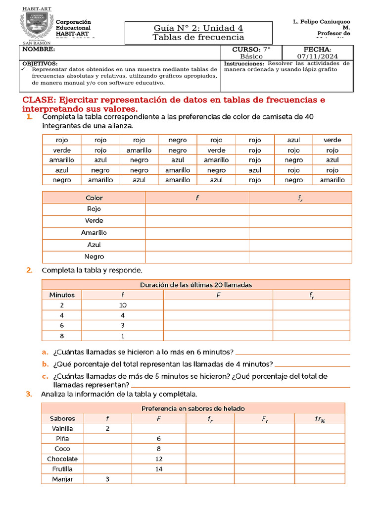 Guía #2. Unidad 4 7° Básico | PDF