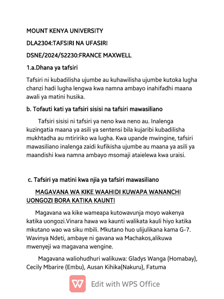 Mount Kenya Uni-Wps Office | PDF
