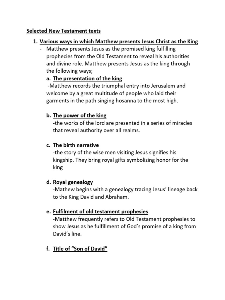 Selected New Testament Texts | PDF