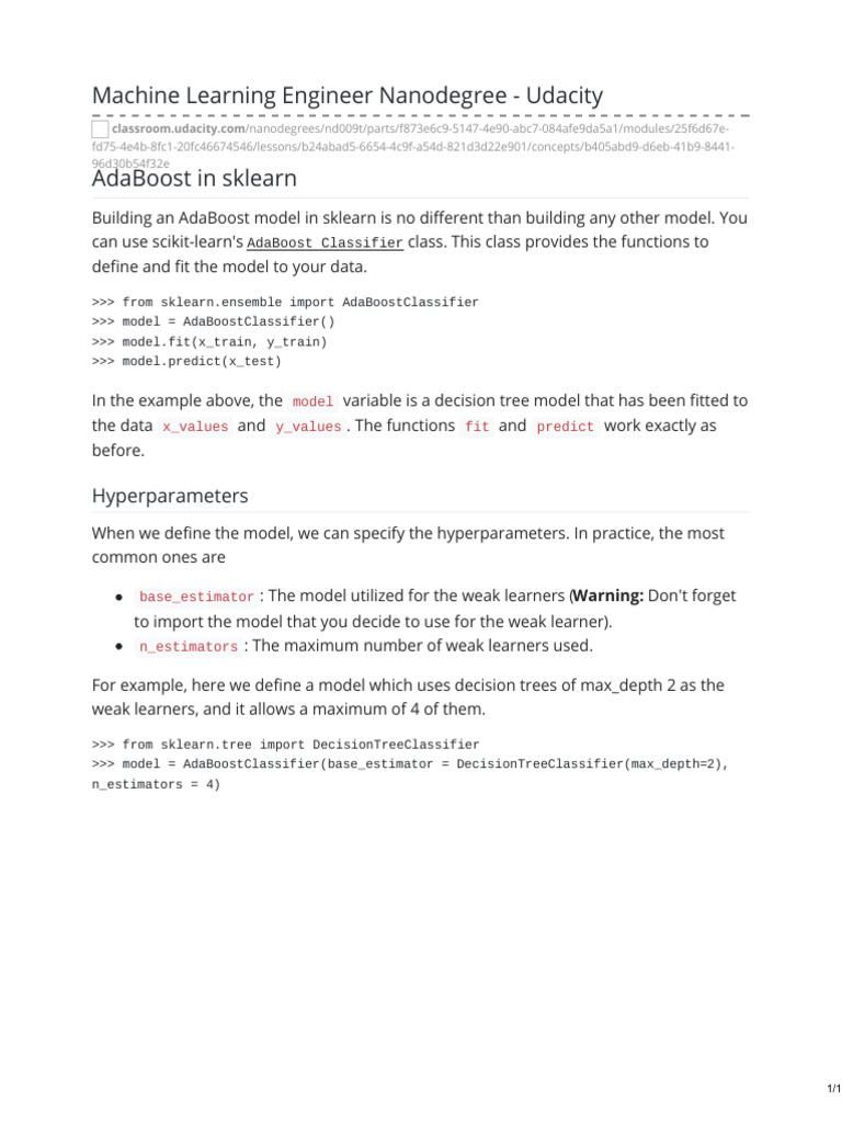 AdaBoost Classifier | PDF