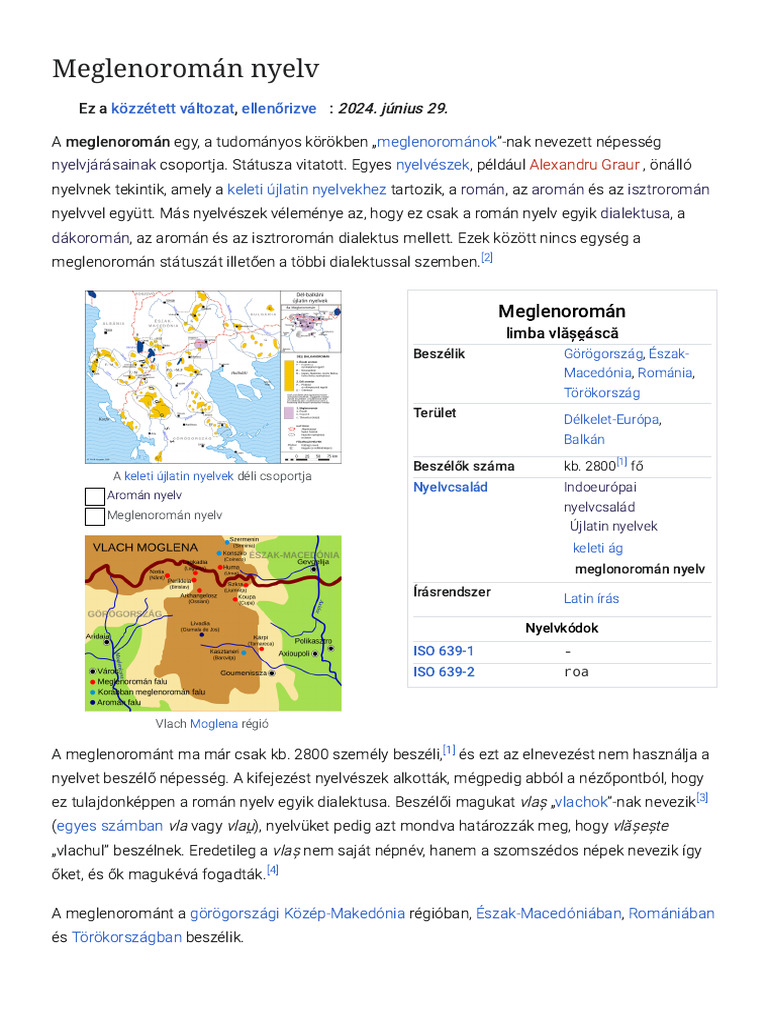 Meglenoromán nyelv | PDF