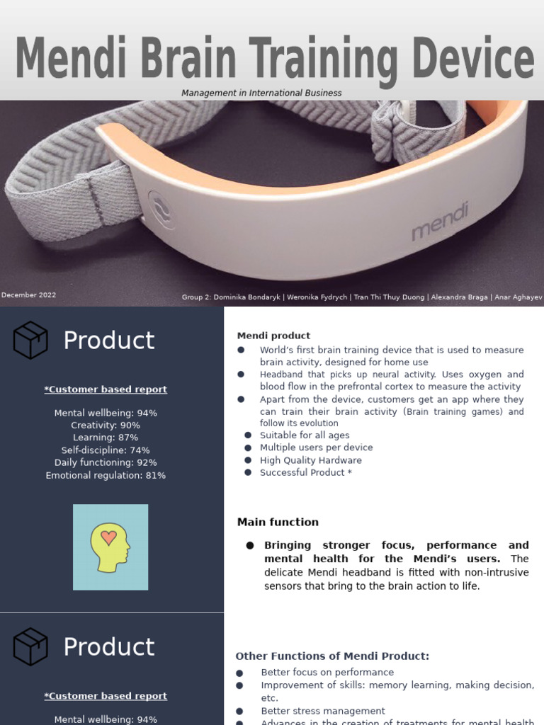 Mendi: Innovative Brain Training Device | PDF | Exports | Mental Health
